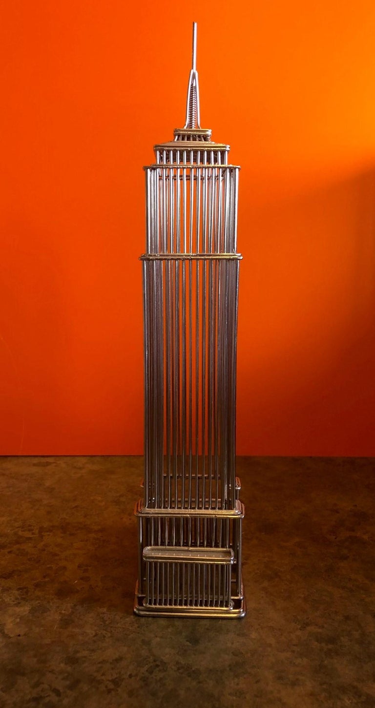 Empire State Building Wire Sculpture Model in Chrome at 1stDibs
