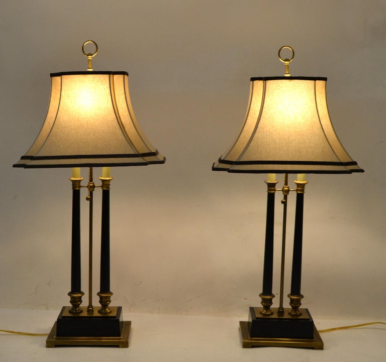Empire Style Big Scale Brass and Ebonized Wood Rectangular Solid Brass ...