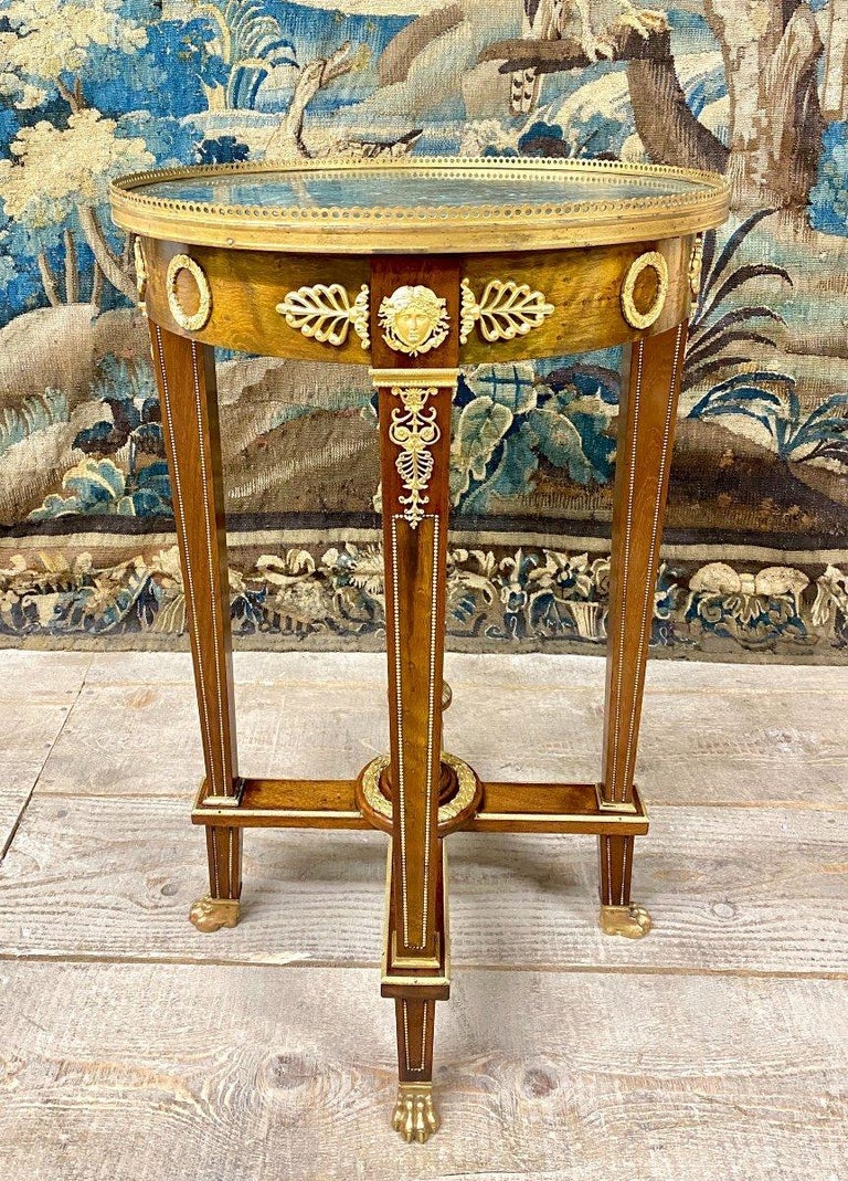 Empire Style Circular Pedestal Table, Napoleon III Period For Sale at ...