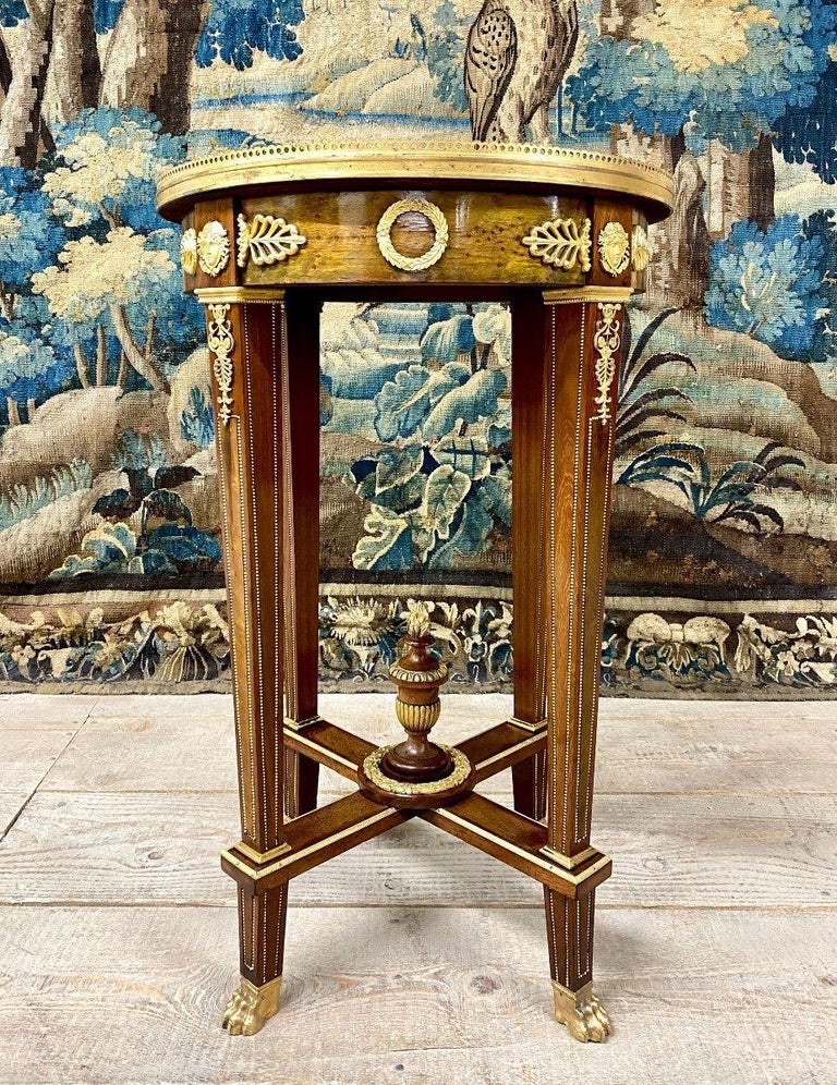 Empire Style Circular Pedestal Table, Napoleon III Period For Sale at ...