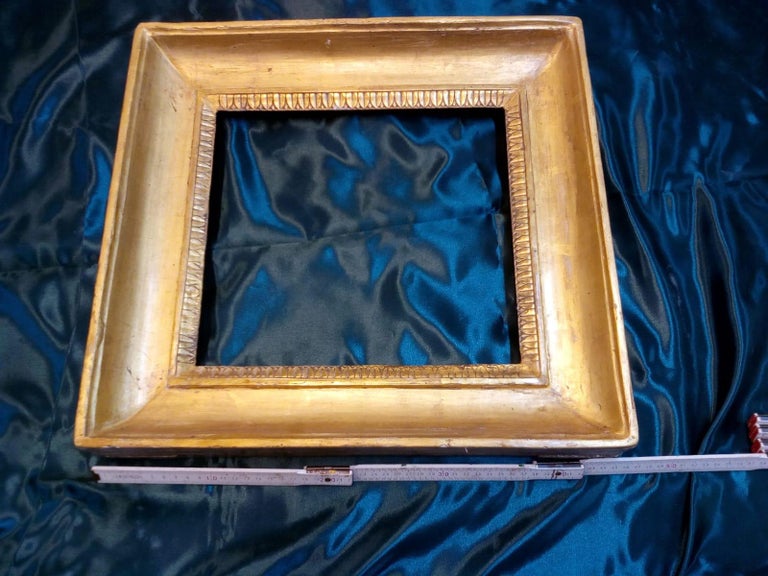 19th Century Empire Style Frame Gilded in Pure Gold For Sale at 1stDibs