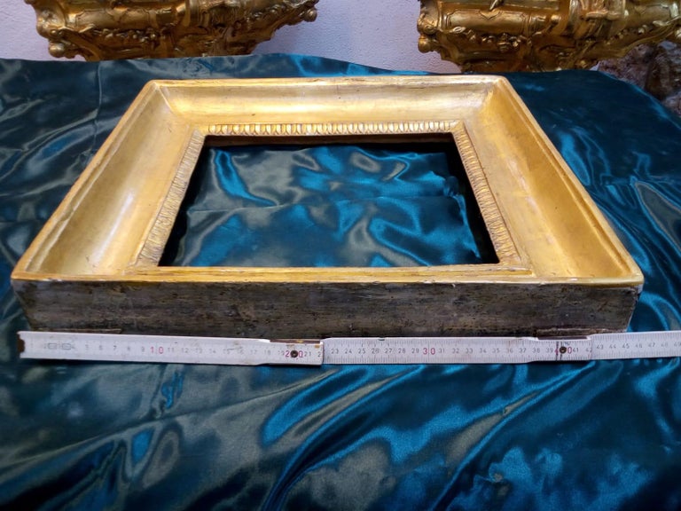 19th Century Empire Style Frame Gilded in Pure Gold For Sale at 1stDibs