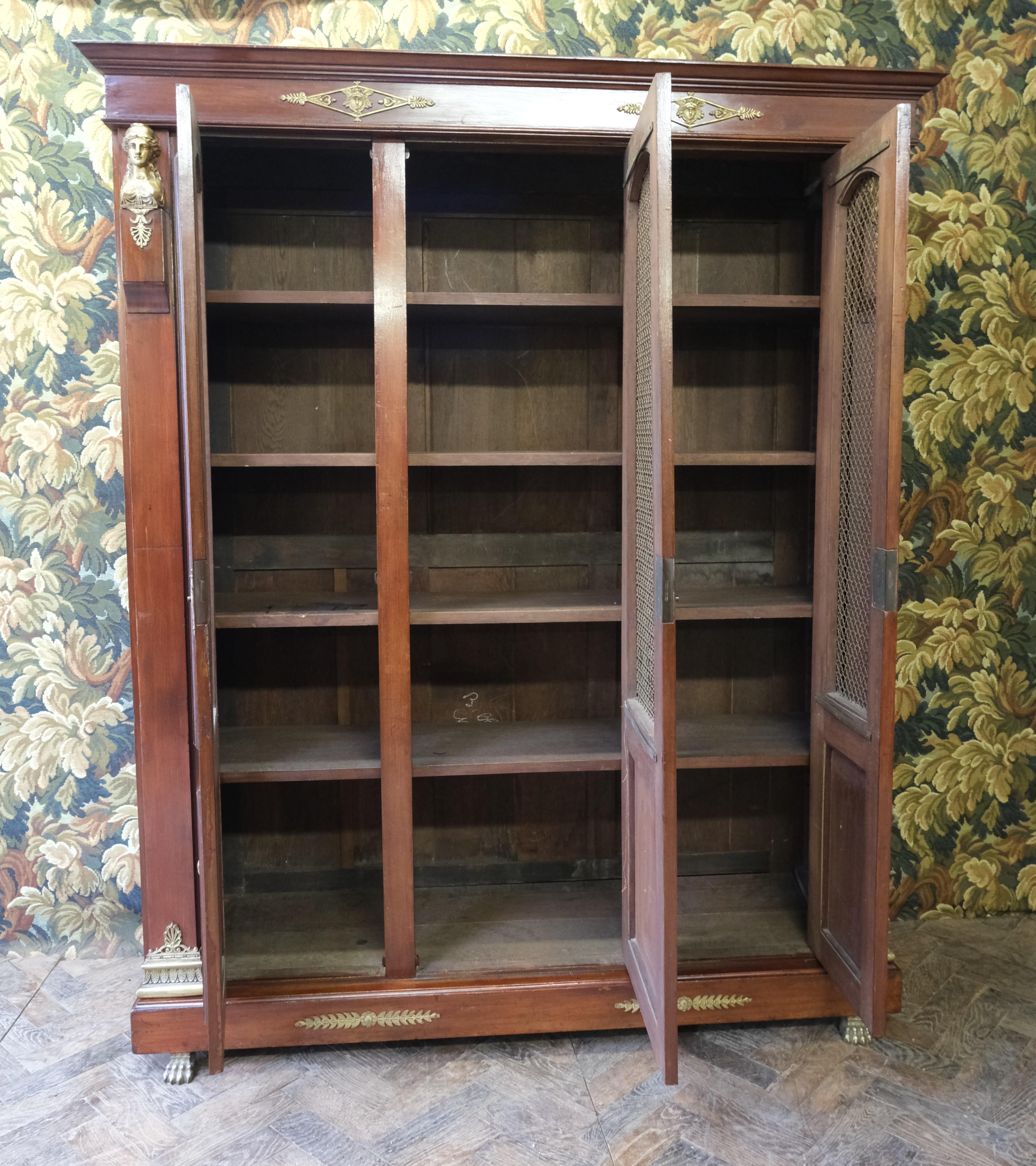 Empire style french bookcase For Sale at 1stDibs