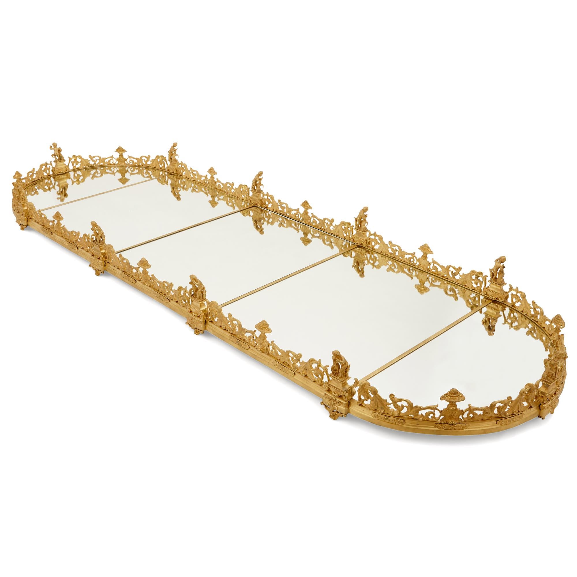 Empire Style Gilt Bronze and Mirror Surtout De Table Centrepiece For ...