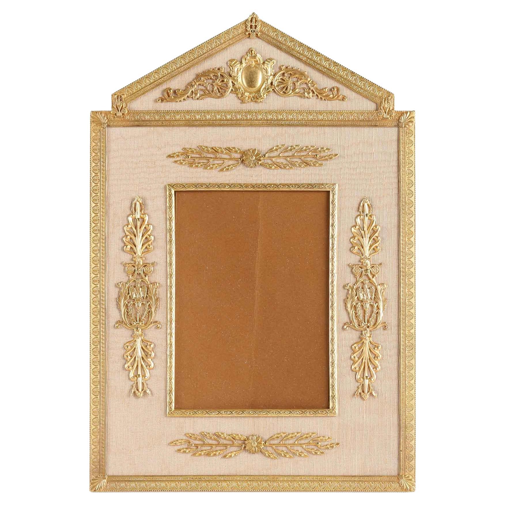 Empire Style Gilt Bronze Photo Frame, 19th Century. For Sale at 1stDibs