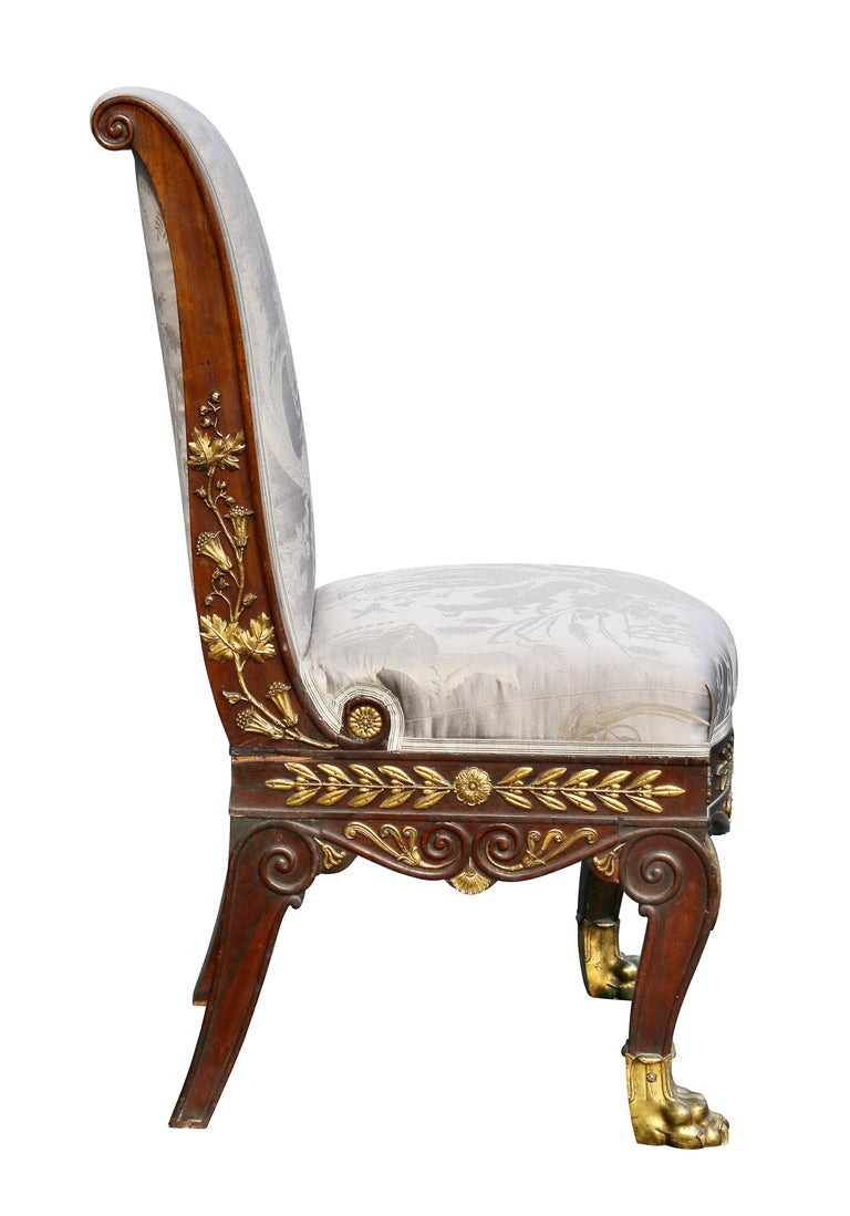 Empire Style Mahogany and Ormolu-Mounted Side Chair For Sale at 1stDibs