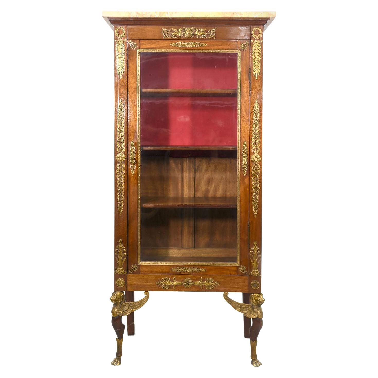 Very Large Empire Mahogany Library Bookcase For Sale at 1stDibs
