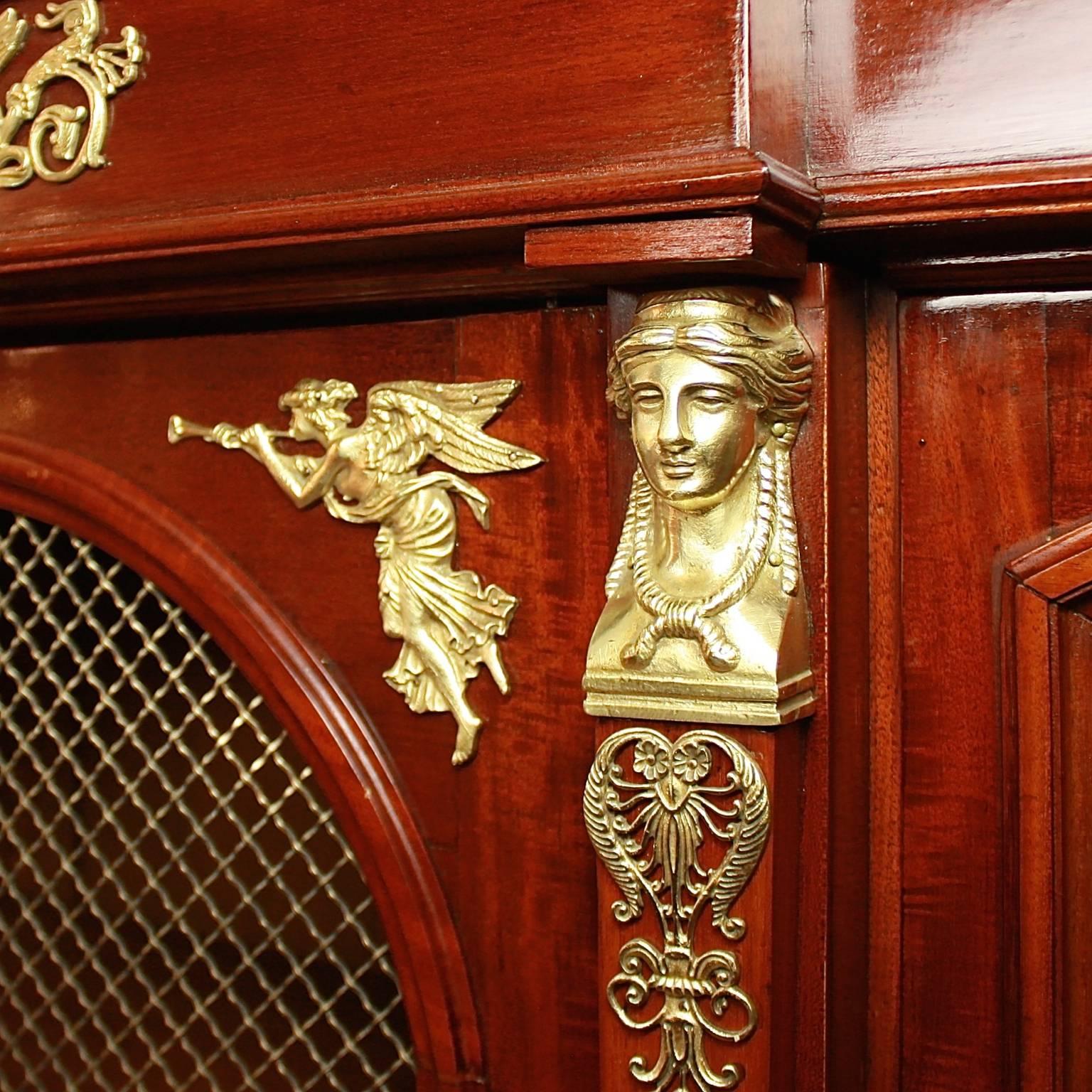 Empire Style Mahogany Bronze Female Busts Library or Bibliotheque ...