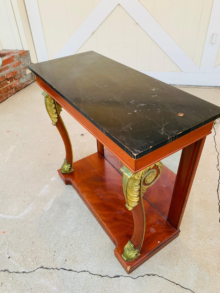 Empire Style Mahogany and Gold Gilt Console by Kindel For Sale at 1stDibs