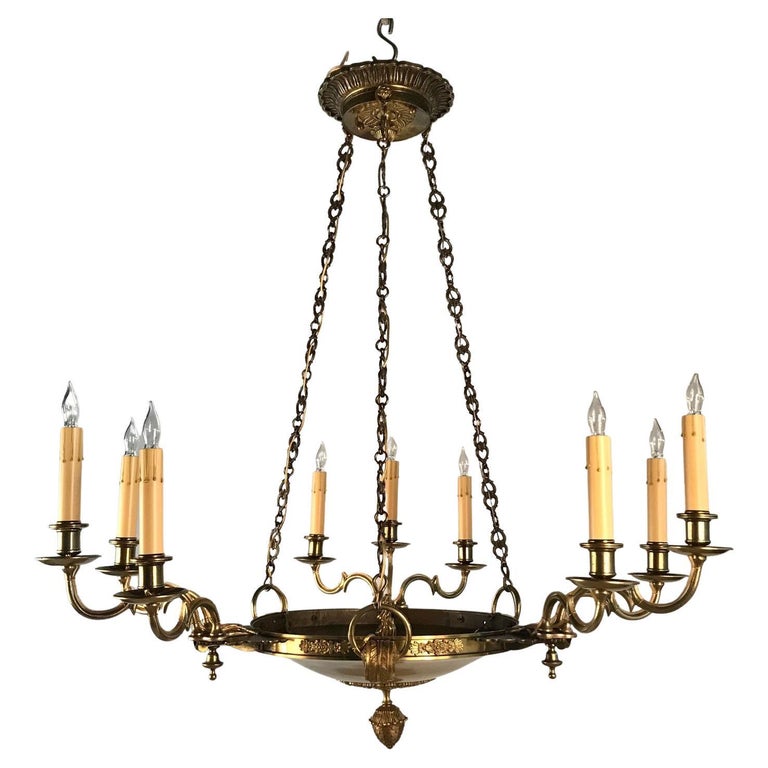 Empire Style Nine Light Chandelier For Sale at 1stDibs | empire style ...