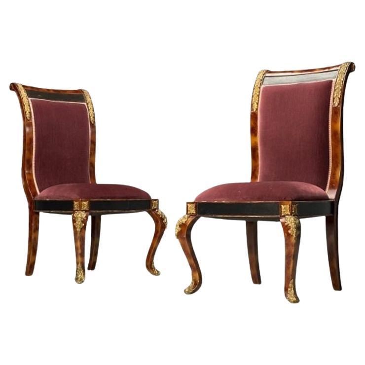 1980s Baker Style Traditional Vintage Accent Side Chair Blue Paisley ...