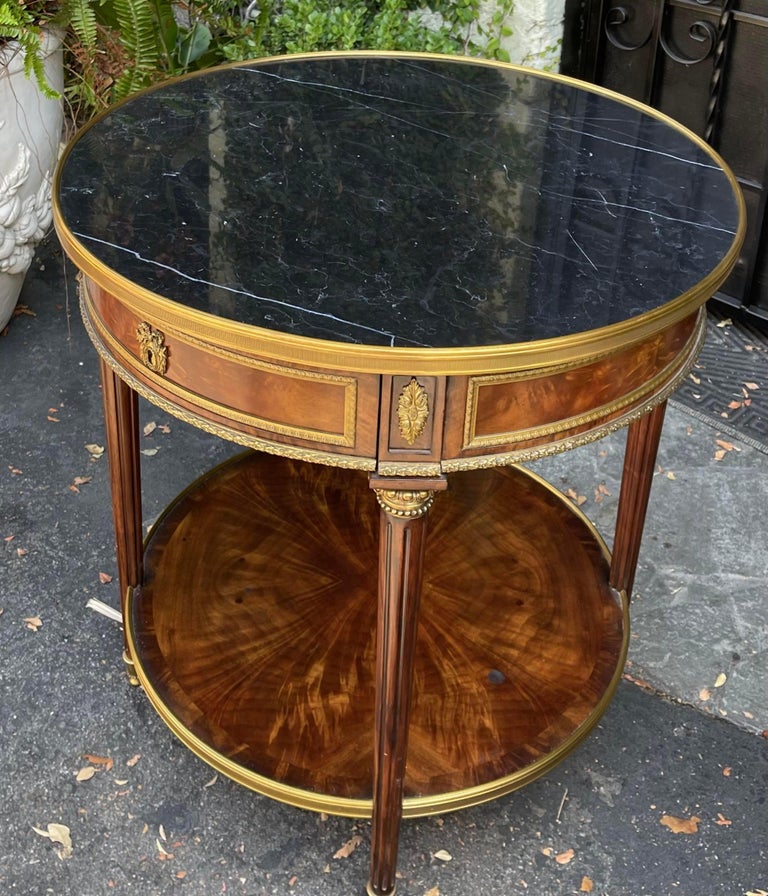 Empire Style Theodore Alexander Gilt Bronze Marble Mahogany Side Table ...