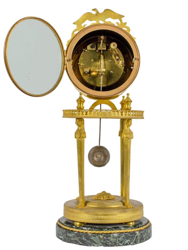 Empire Temple Clock, France, 19th Century For Sale at 1stDibs