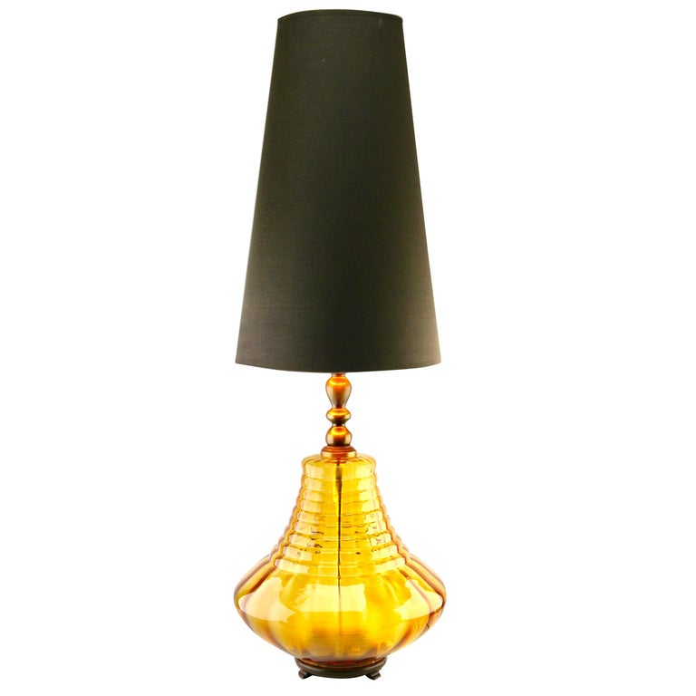 Empoli Glass Table Lamp with Optical Vertical-Horizontal Ribs Light ...