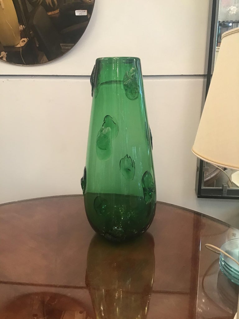 Empoli Vase Green Murano Glass 1950 Italy For Sale at 1stDibs | empoli ...