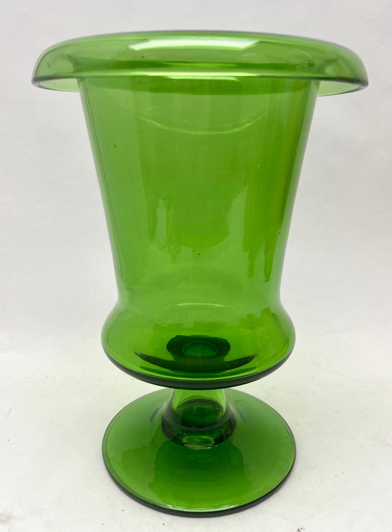 Empoli Vase on Foot Italian Craftsmen schip of Florence Murano For Sale ...