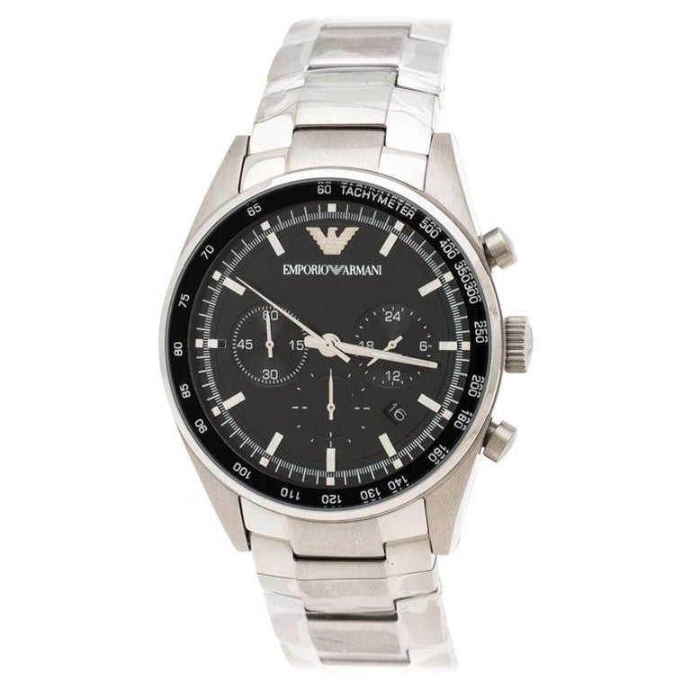 Emporio Armani Black Stainless Steel AR5980 Men's Wristwatch 43 mm For ...