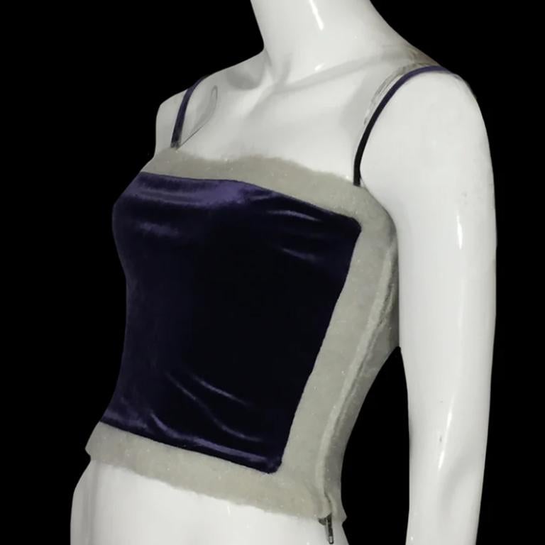 EMPORIO ARMANI FW2000 Purple velvet bustier For Sale at 1stDibs