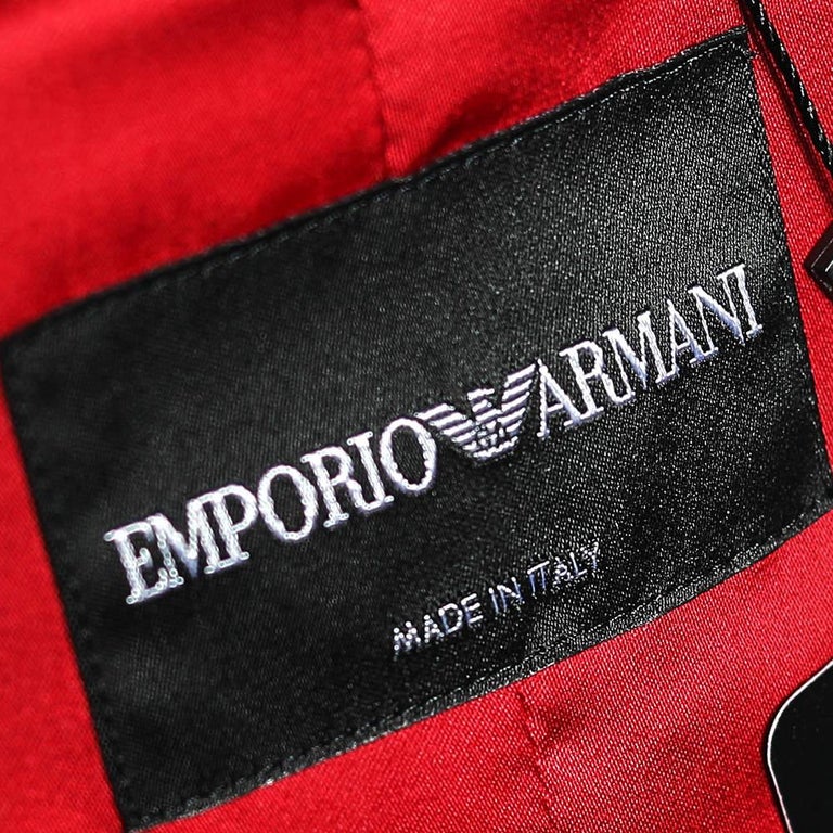 Emporio Armani Red Velvet Button Front Blazer L For Sale at 1stDibs