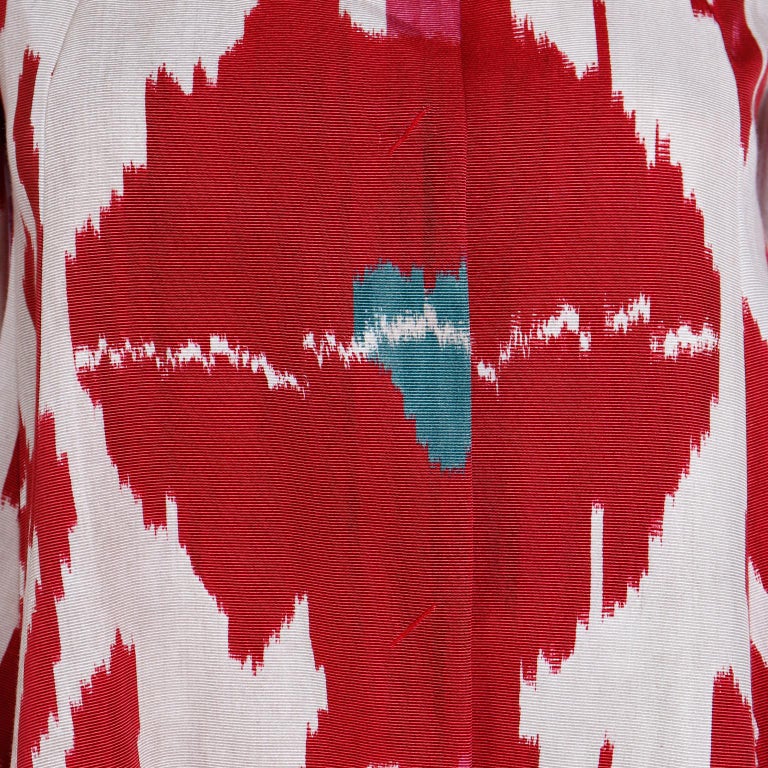 Emporio Armani Red and White Ikat Print Runway and Print Ad Jacket F/W ...