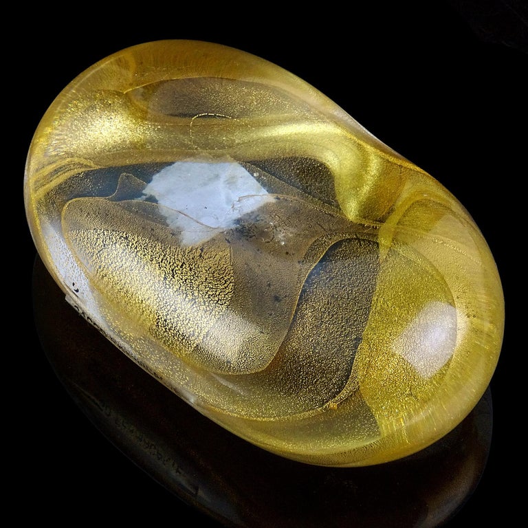 Emporio Armani Seguso Viro Murano Gold Italian Art Glass Paperweight ...