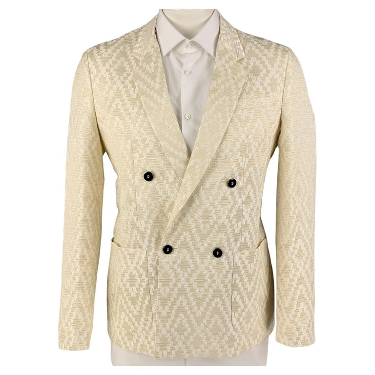 EMPORIO ARMANI Size 42 Beige Jacquard Polyamide Blend Sport Coat For ...