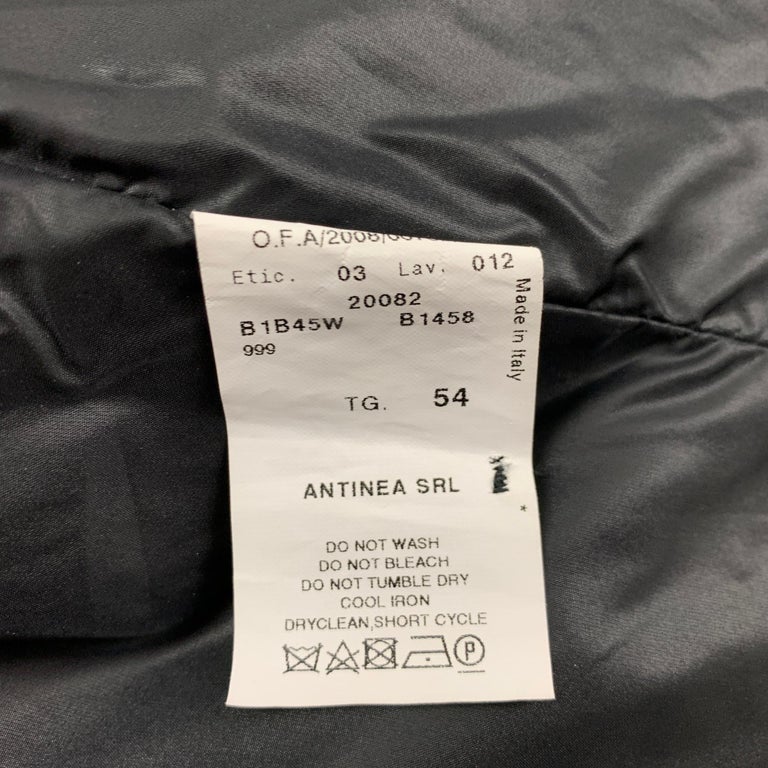 EMPORIO ARMANI Size 44 Black Textured Cotton Polyurethane Coat For Sale ...