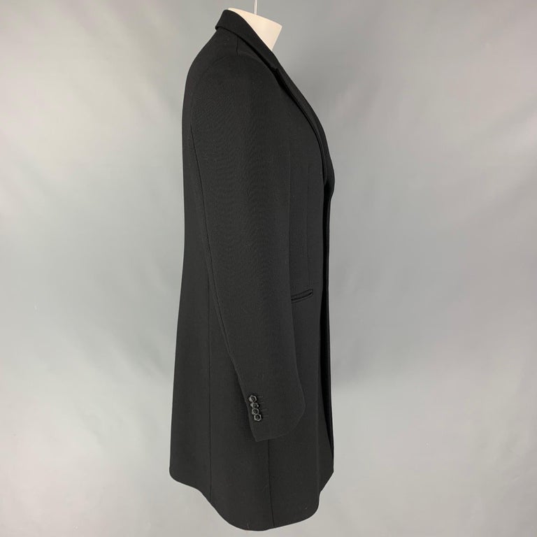 EMPORIO ARMANI Size 44 Black Wool Polyamide Coat For Sale at 1stDibs