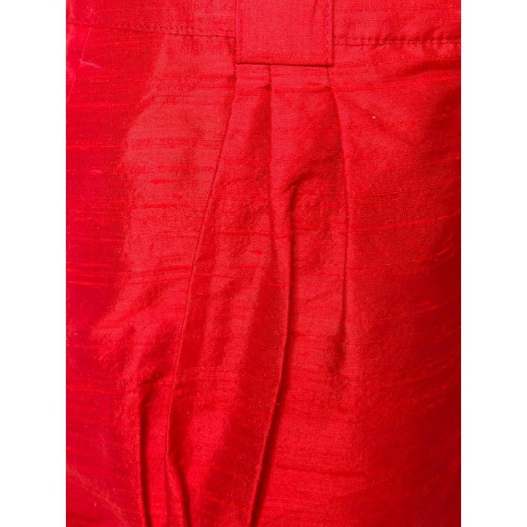 Emporio Armani Vintage red shantung silk 90s shorts For Sale at 1stDibs
