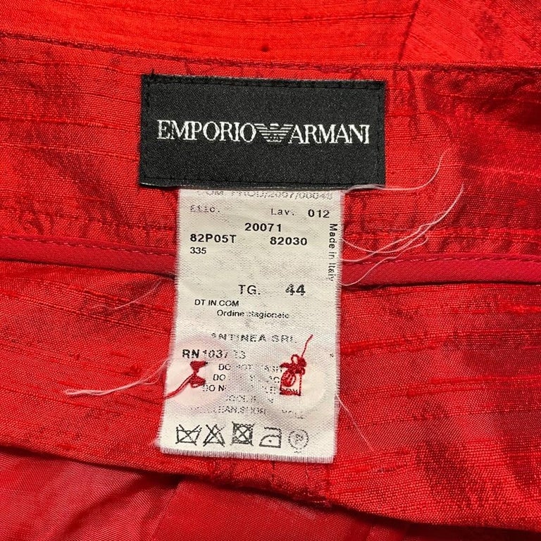 Emporio Armani Vintage red shantung silk 90s shorts For Sale at 1stDibs