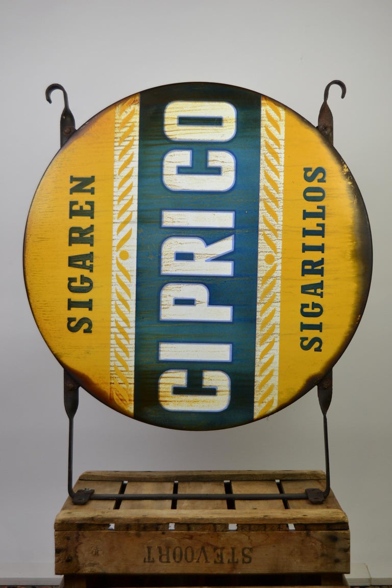 Porcelain Advertising Signs for Cigars, two enamel signs on original ...