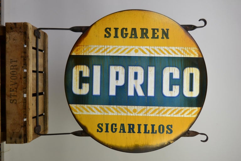 Porcelain Advertising Signs for Cigars, two enamel signs on original ...