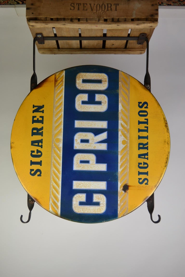 Porcelain Advertising Signs for Cigars, two enamel signs on original ...