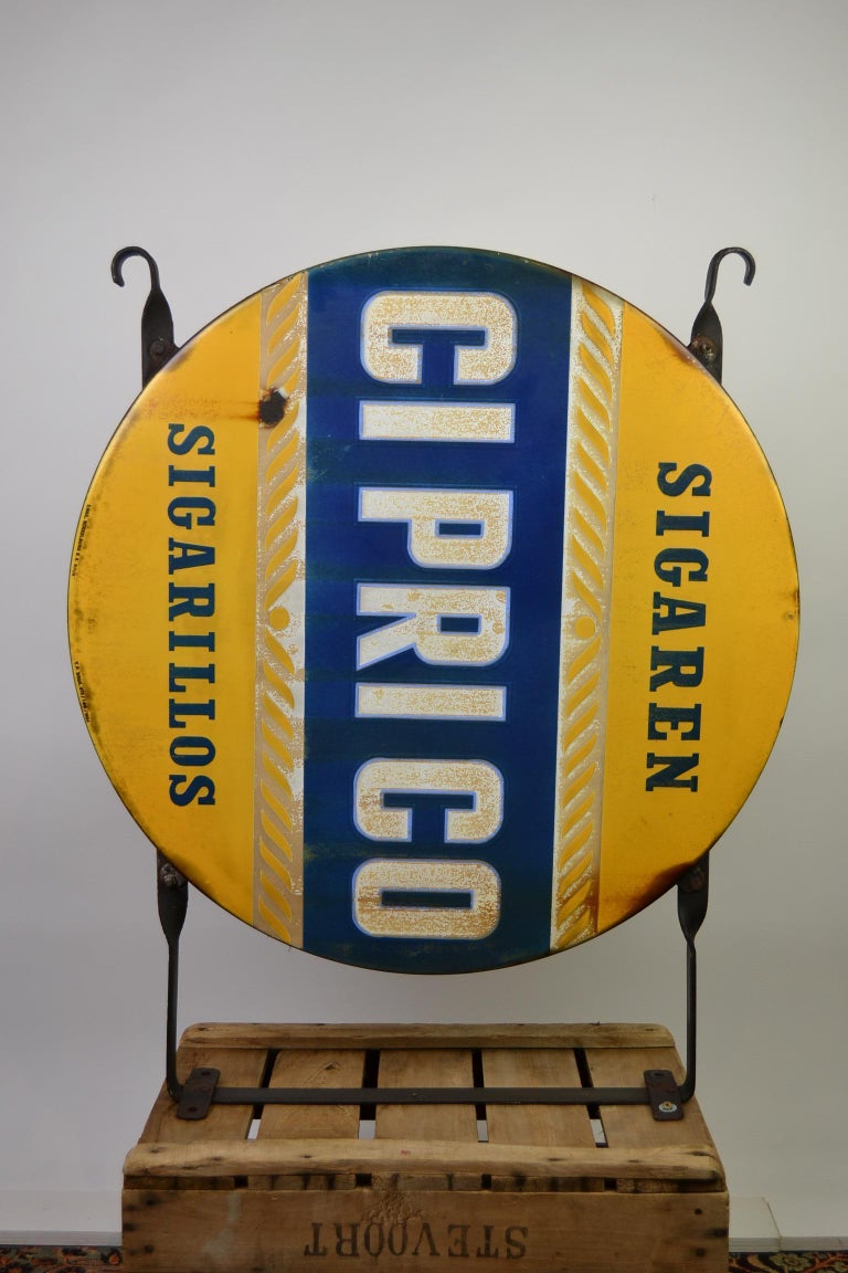 Porcelain Advertising Signs for Cigars, two enamel signs on original ...