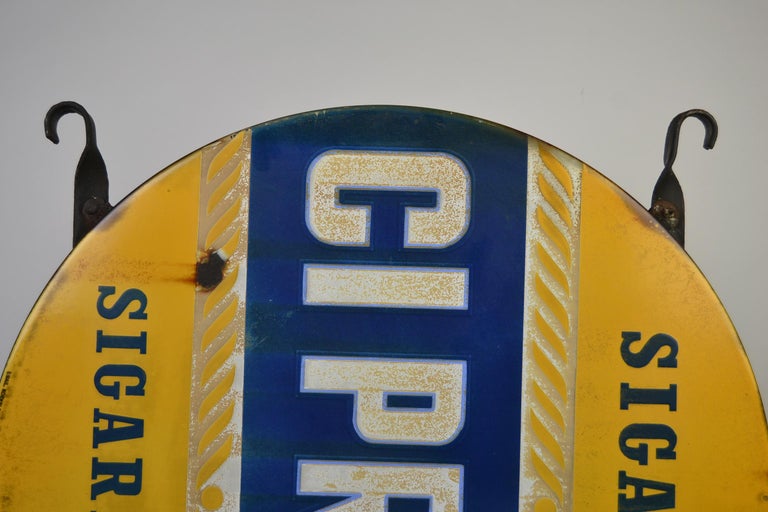 Porcelain Advertising Signs for Cigars, two enamel signs on original ...