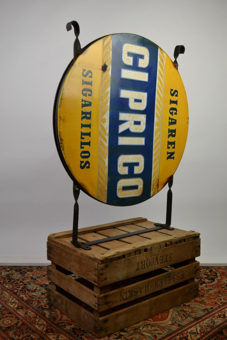 Porcelain Advertising Signs for Cigars, two enamel signs on original ...