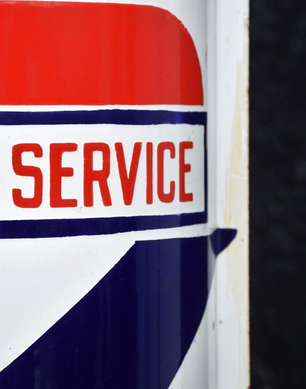 Enamel Barbers Pole Shop Sign, circa 1930 at 1stDibs