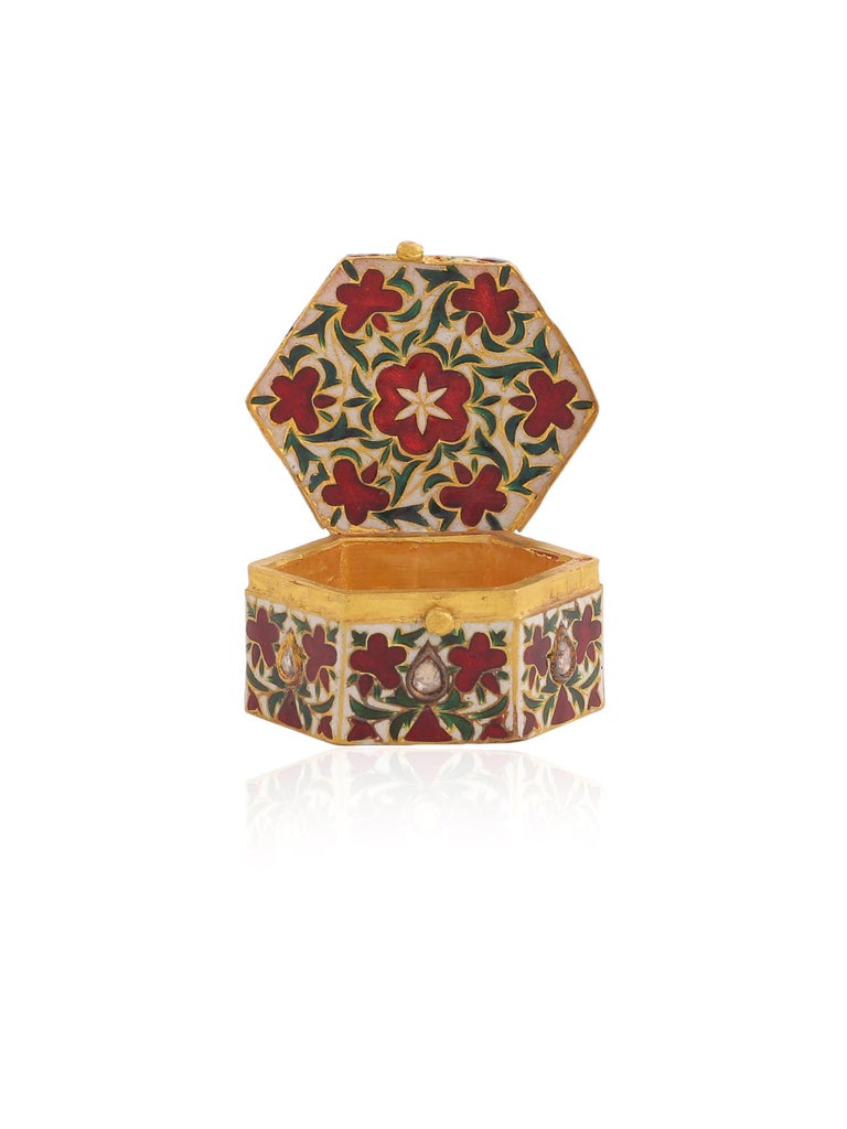 Enamel Box with Diamond and Rubies Handcrafted in 18 Karat Gold For ...