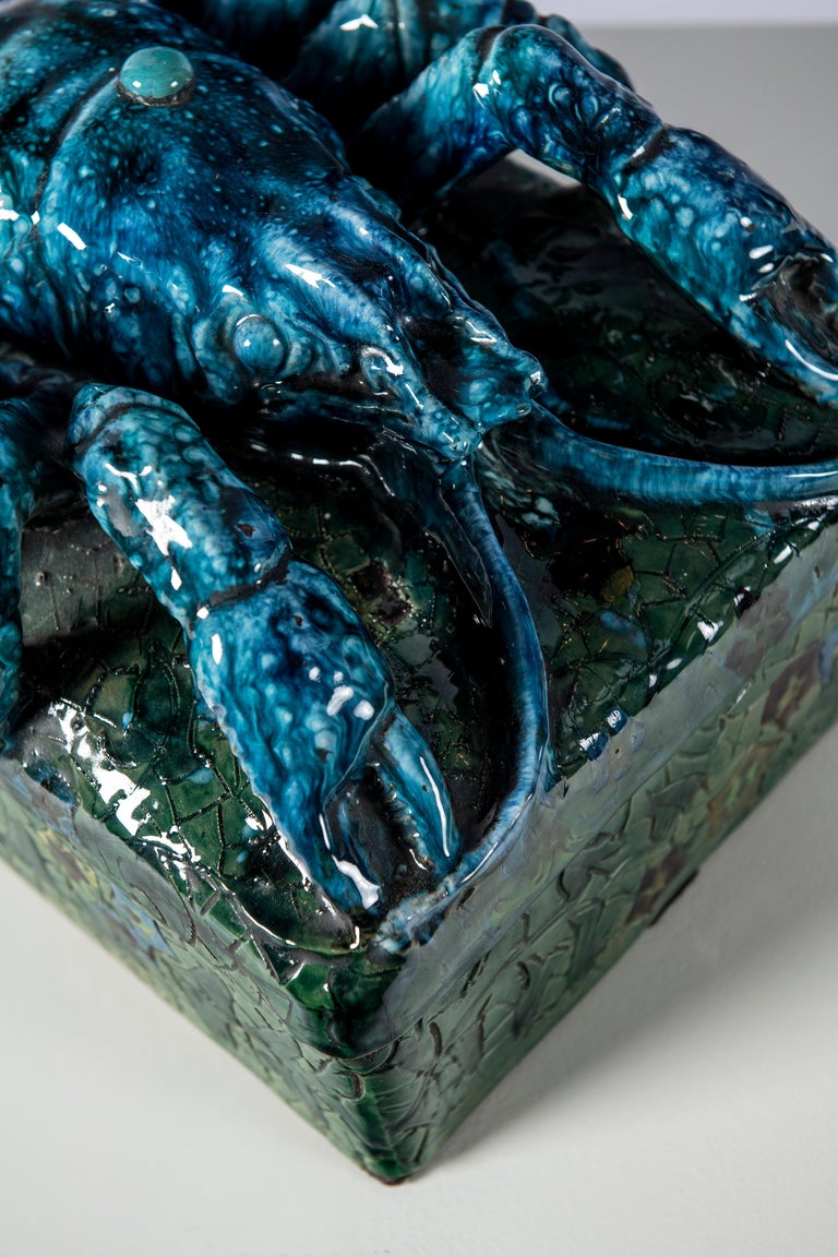 Enamel Ceramic Lobster Box, Art Nouveau Period, France, circa 1900 For ...