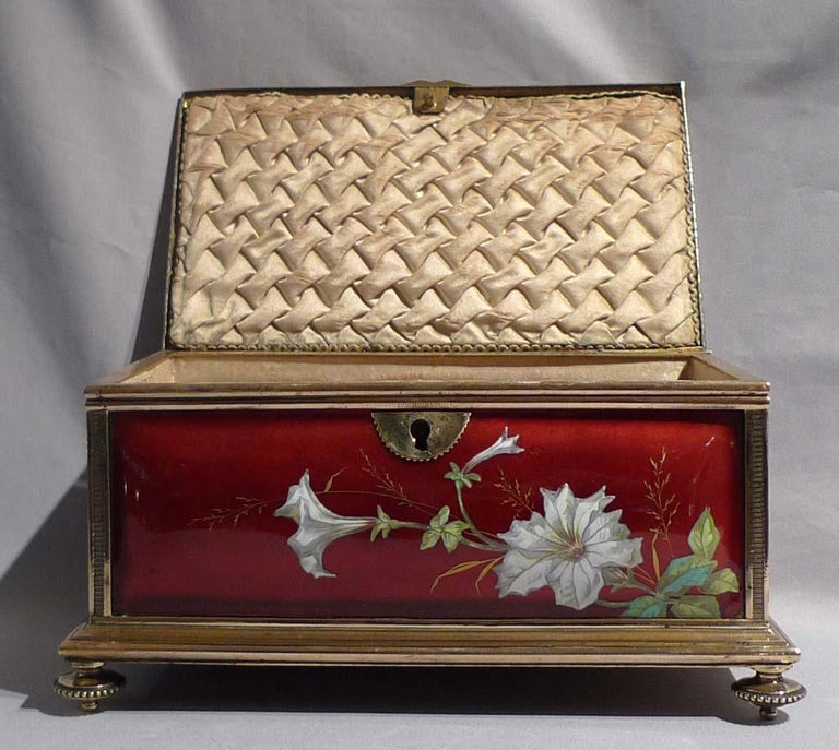 Enamel Hand Painted Hinged Box For Sale at 1stDibs