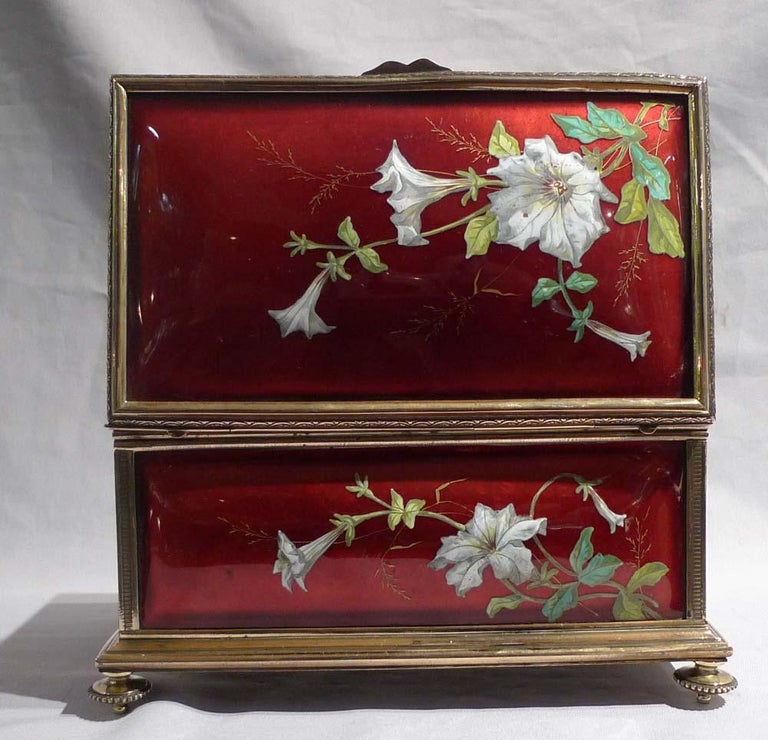 Enamel Hand Painted Hinged Box For Sale at 1stDibs