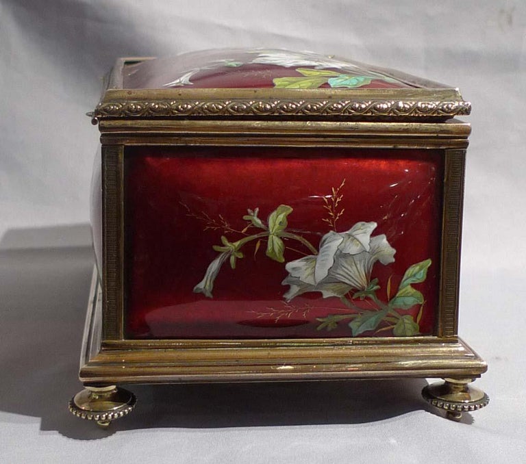 Enamel Hand Painted Hinged Box For Sale at 1stDibs