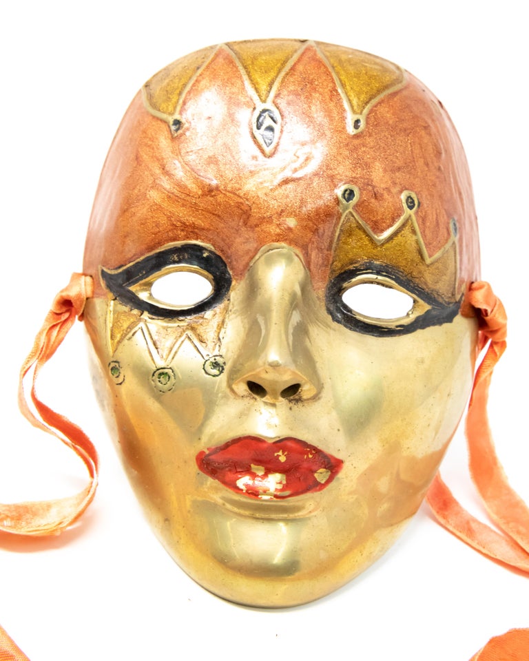 Enamel over Brass Masquerade Masks with Ribbon For Sale at 1stDibs ...