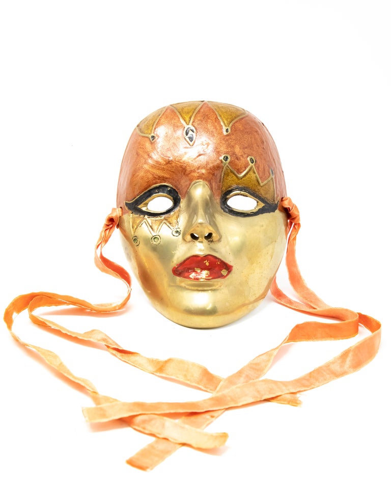 Enamel over Brass Masquerade Masks with Ribbon For Sale at 1stDibs ...