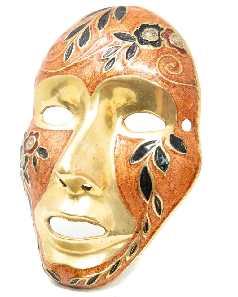 Enamel over Brass Masquerade Masks with Ribbon For Sale at 1stDibs ...
