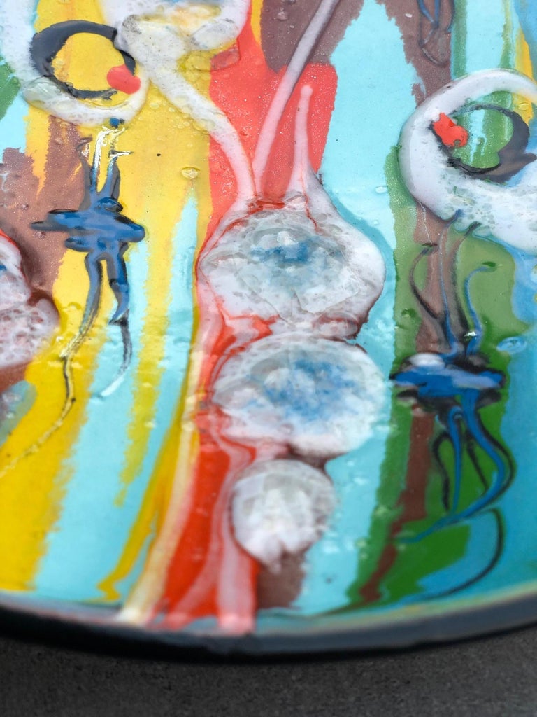 Enamel Plate with an Abstract Pattern in Vivid Colors, Europe, 1960s ...