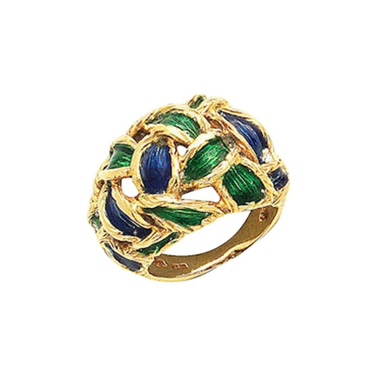 Kutchinsky Enamel Ring For Sale at 1stDibs