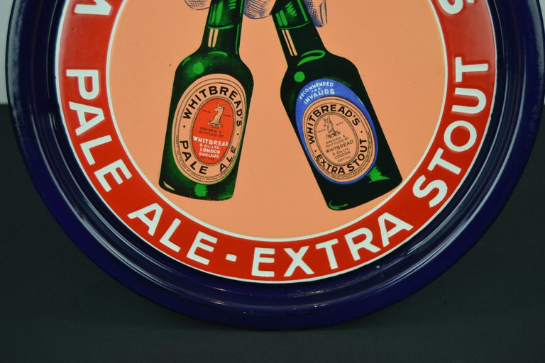 Enamel Tray Sign for Whitbread's Beer, Mid-20th Century at 1stDibs
