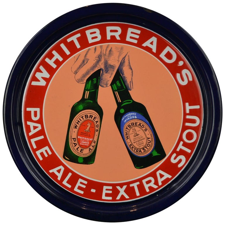 Enamel Tray Sign for Whitbread's Beer, Mid-20th Century at 1stDibs