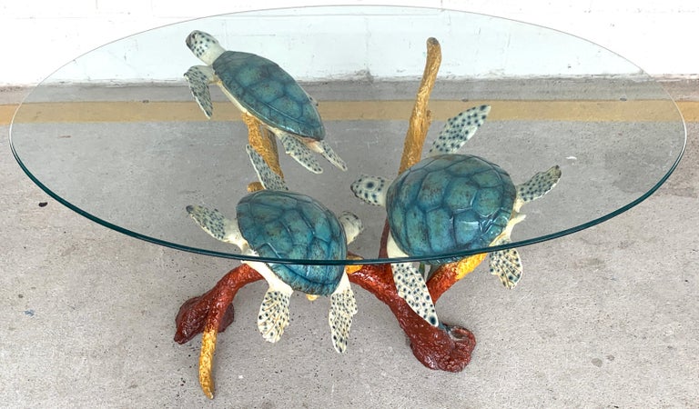 Enameled Bronze Sea Turtle Coffee Table For Sale at 1stDibs | sea ...